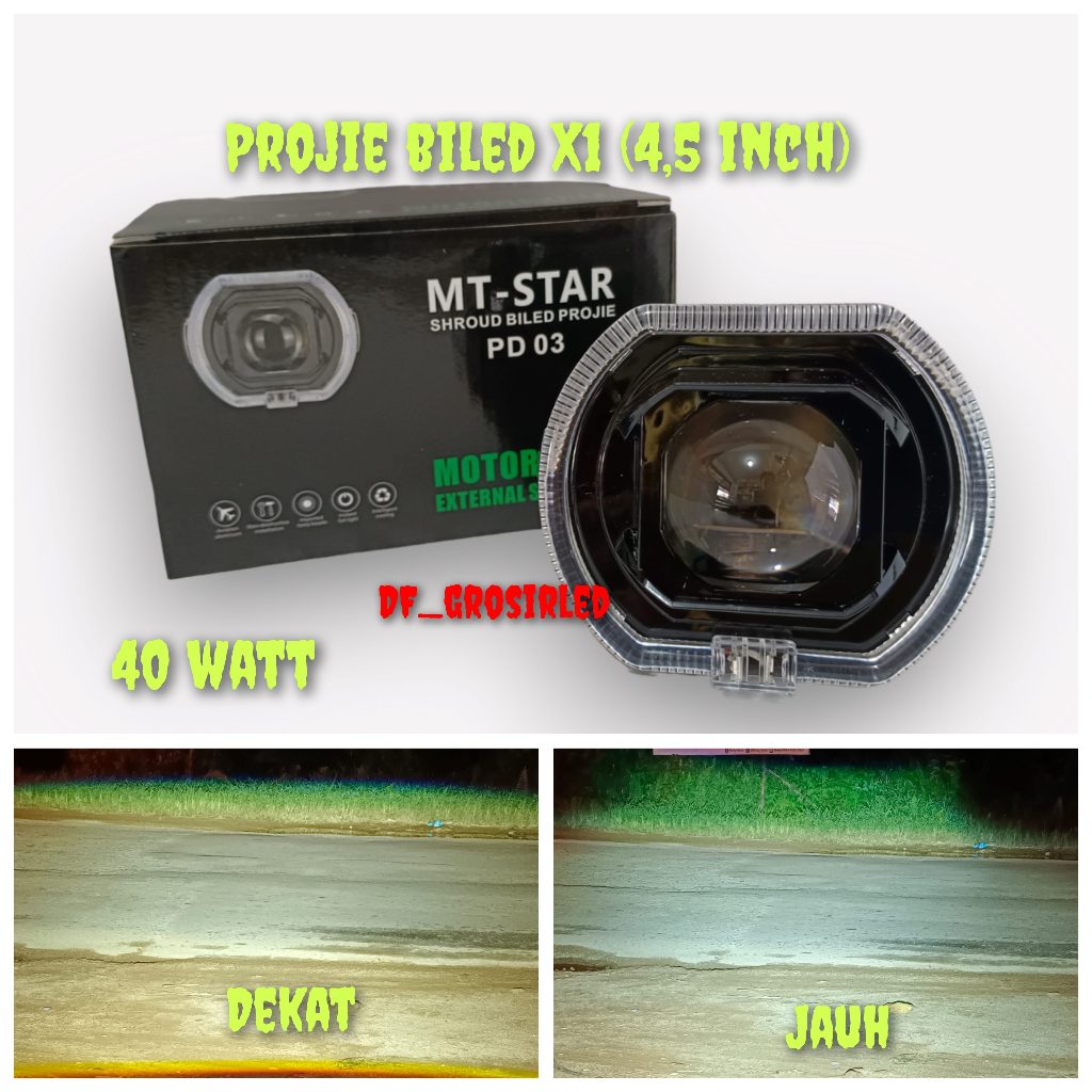 Jual lampu Projie Biled Matrix X1 PD03 High Low Putih Body black plus ...