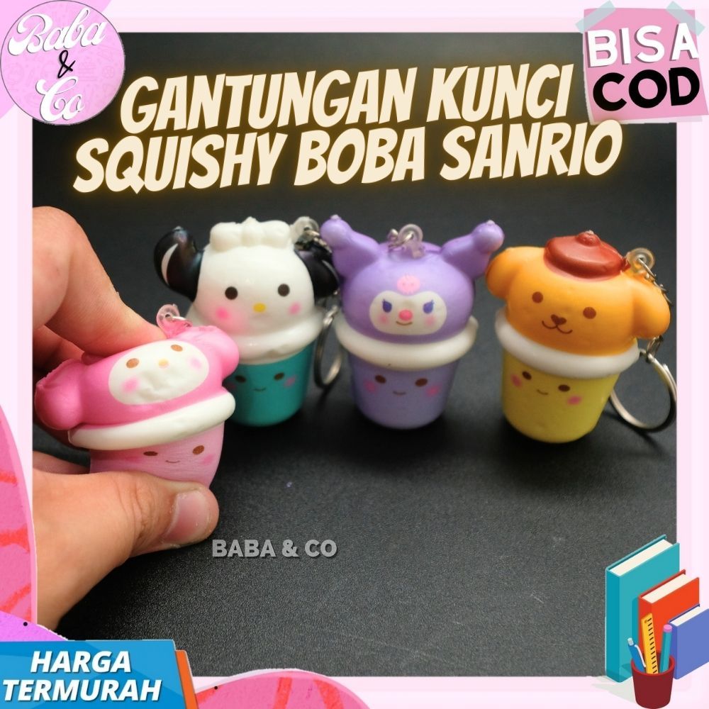 Jual GANTUNGAN KUNCI SQUISHY BOBA SANRIO KEYCHAIN SQUISHY SANRIO BOBA ...