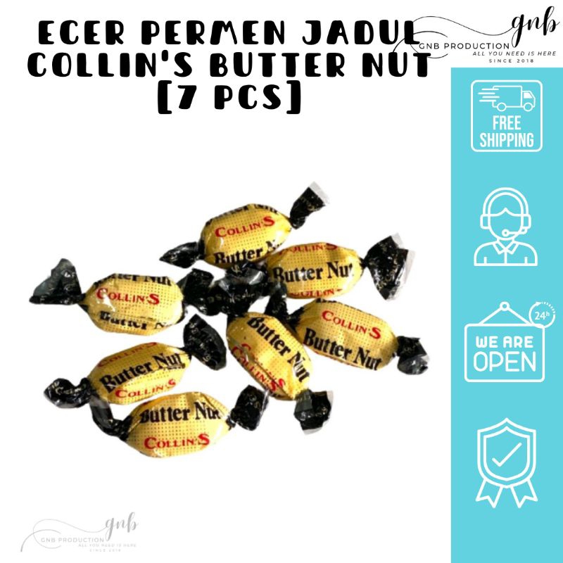 Jual ECER 7 PCS PERMEN JADUL COLLIN'S BUTTER NUT | Shopee Indonesia
