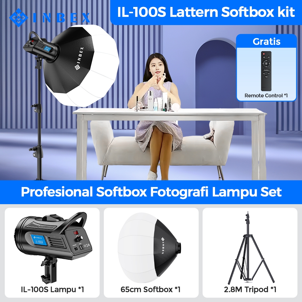 Jual INBEX IL-100S Lampu Live Streaming Konten Kreator Foto Studio ...