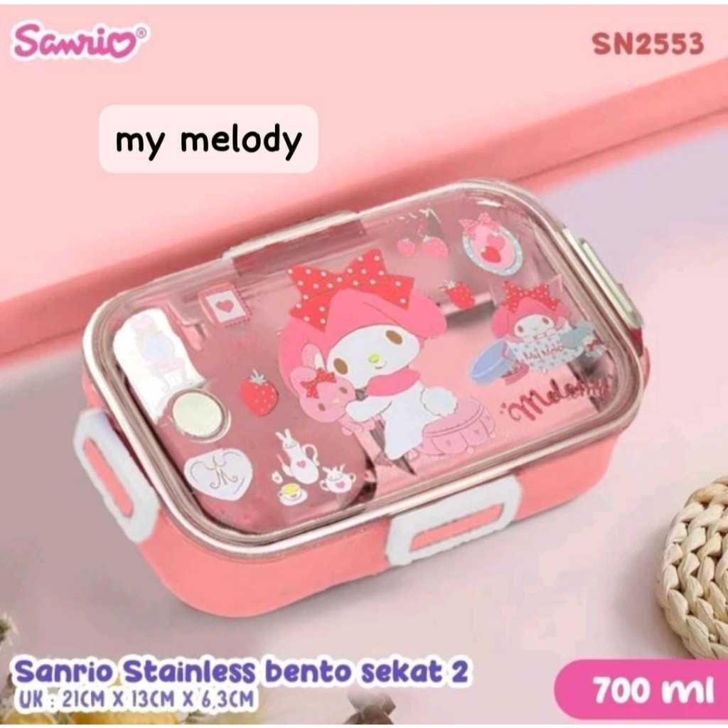 Jual SIKUMBANG Lunch Box Stainless 304 Sanrio SN2553 Kapasitas 700 ml 2 Sekat Kuromi Melodi ...