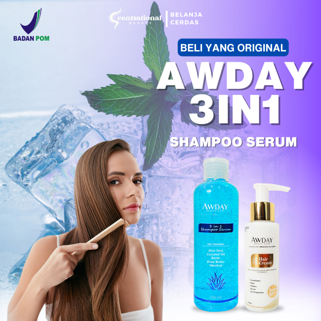 Jual Sampo Awday Shampo 3in1 Shampoo Serum Hair Dan Conditioner ...