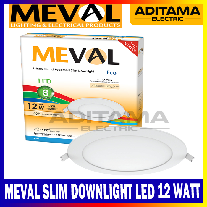 Jual MEVAL SLIM DOWNLIGHT PANEL BULAT 12W 12 WATT 12WATT | Shopee Indonesia