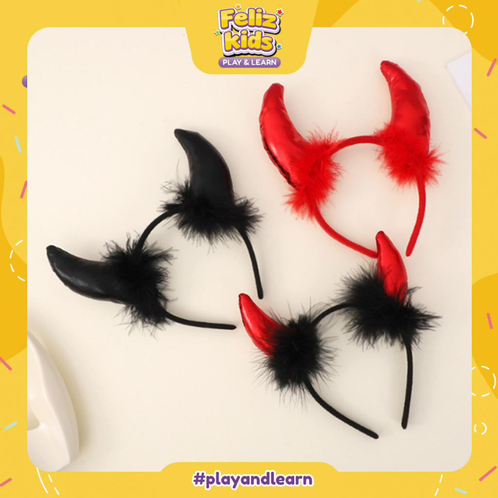 Jual [FELIZKIDS] [BA40] BANDO TANDUK BULU devil iblis devilman demon ...