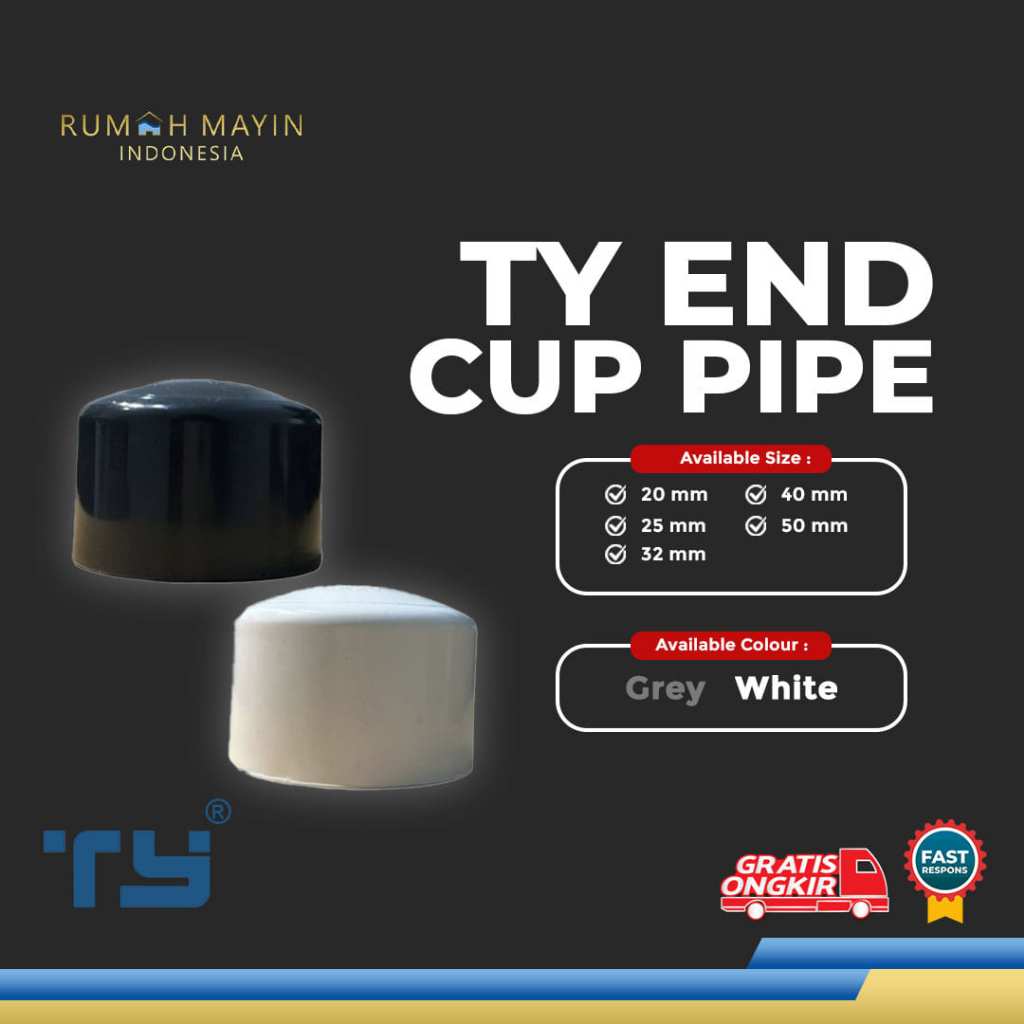 Jual TY End Cap Pipe / Penutup pipa U – PVC by 3 Pawns | Shopee Indonesia