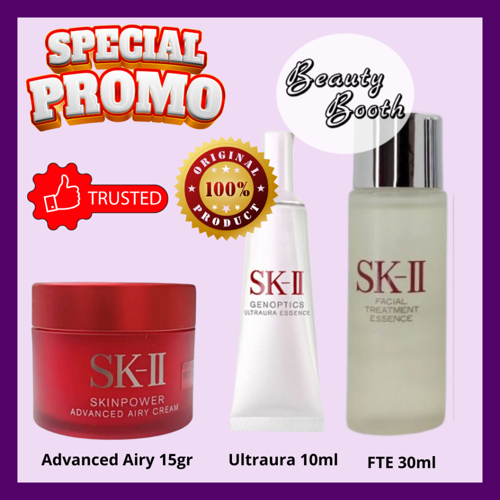 Jual SK-II Sk2 SKII FTE 30ml + Ultraura 10ml + Skinpower Advanced AIRY 15gr | Shopee Indonesia