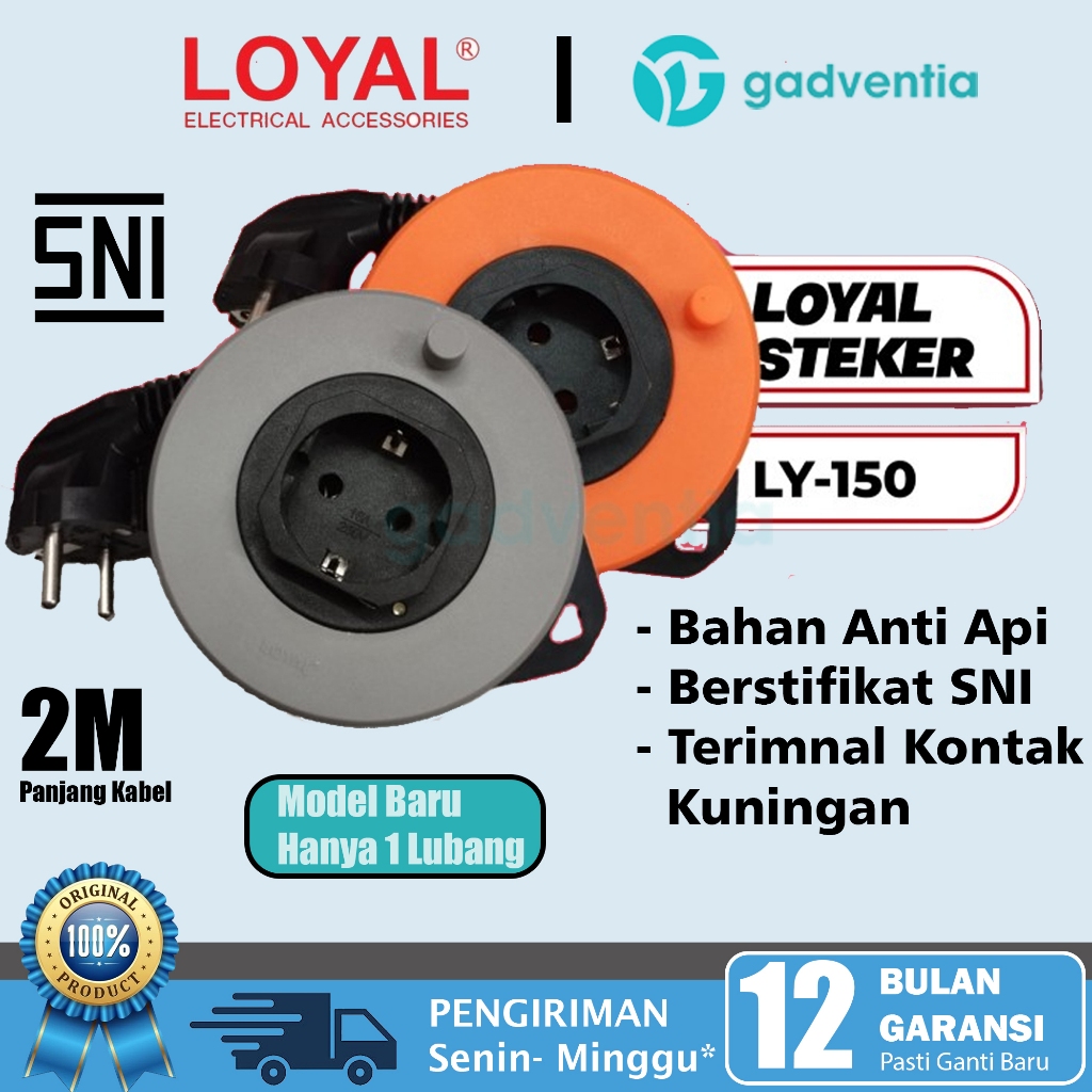 Jual Loyal Ly-150 Mini Kabel Rol Roll Travel Colokan Listrik Extension ...