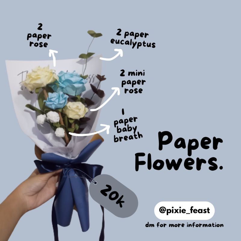 Jual Buket Bunga Kertas Pixie Feast | Paper Crepe Flower Bouquet ...