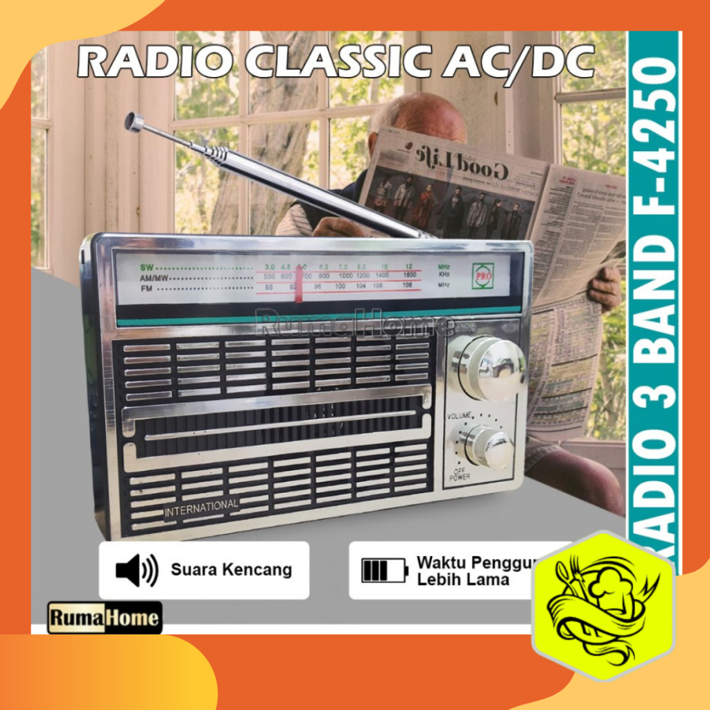 Jual RADIO AC/DC 4250 PORTABLE INTERNATIONAL 2 BAND FM - AM ANTIK CLASSIC JADUL | Shopee Indonesia
