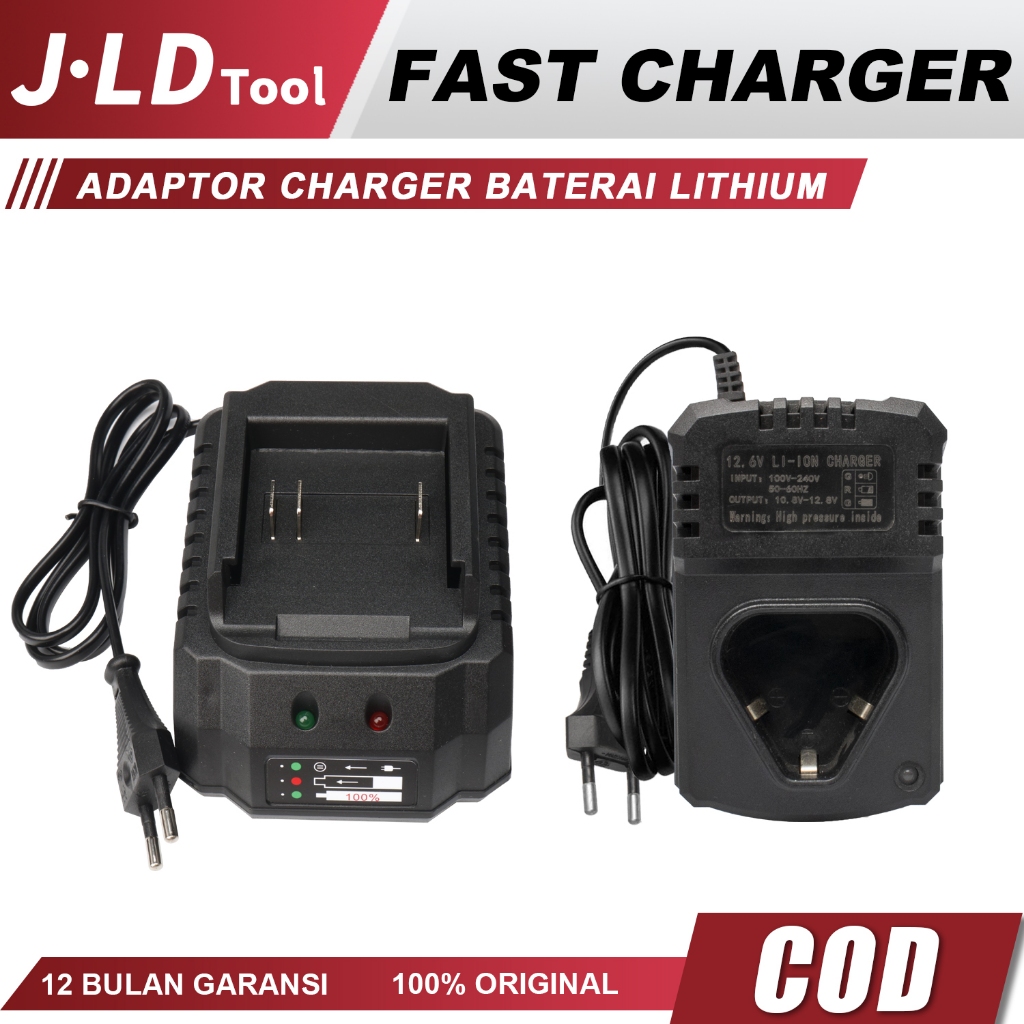 Jual JLD Adaptor Charger Baterai Lithium DC Adaptor Cas 12V/21V Fast ...