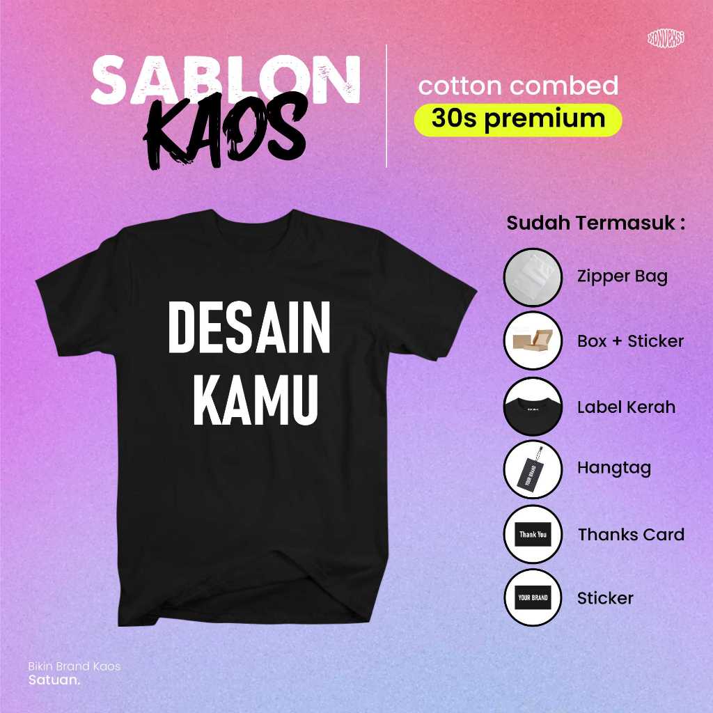 Jual Kaos Custom Satuan Cotton Combed 30s PREMIUM Lengan Pendek ...
