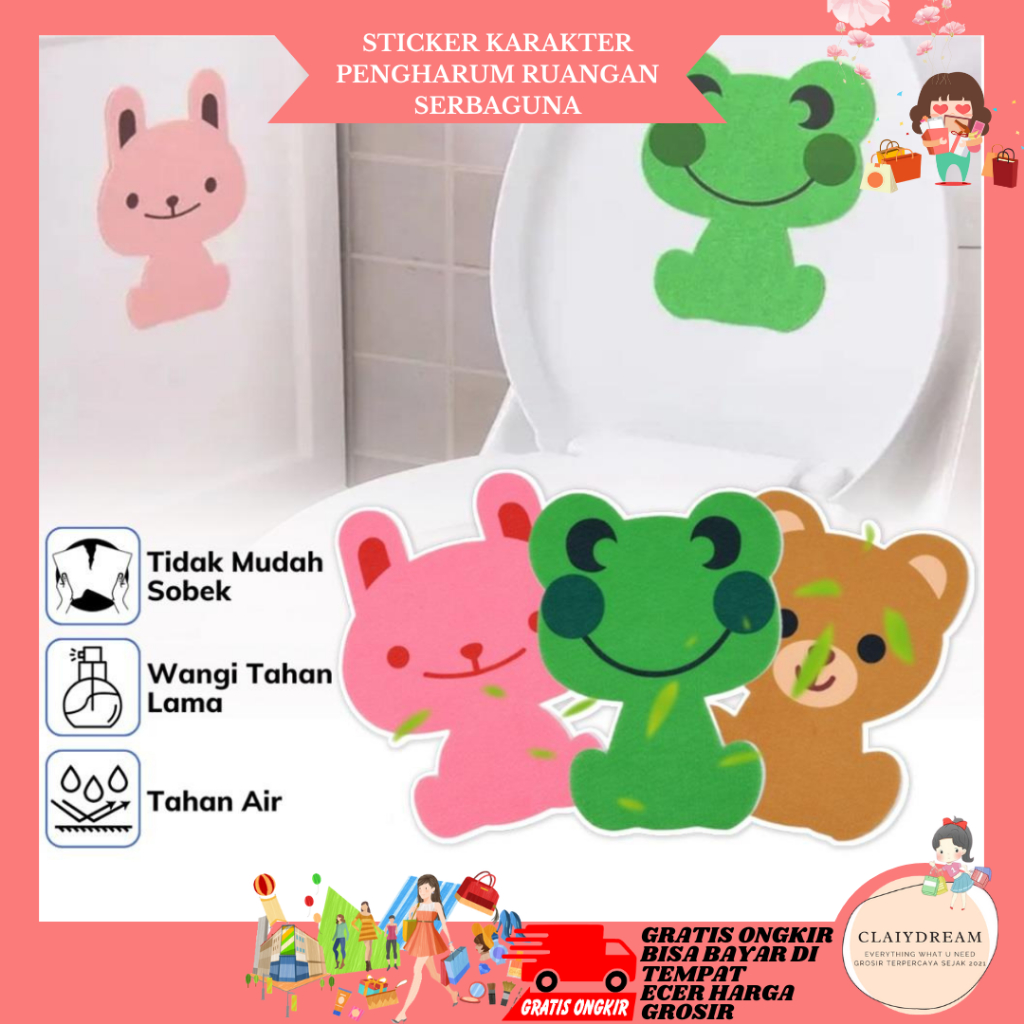 Jual CLAIYDREAM Stiker Pengharum Ruangan Karakter Sticker Tempelan ...