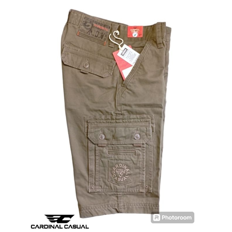 Jual CARDINAL Original Man's Casual Cotton Cargo Short Pants Cream ...