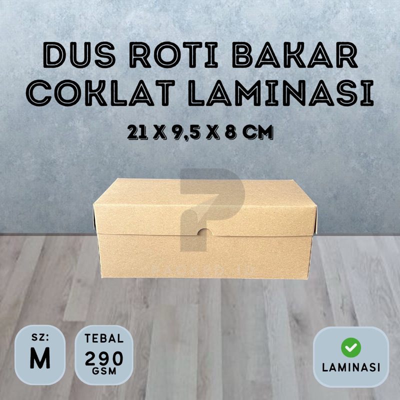Jual Dus Kotak Roti Bakar Warna Cokelat Kraft Laminasi ukuran 21 x 9,5 ...