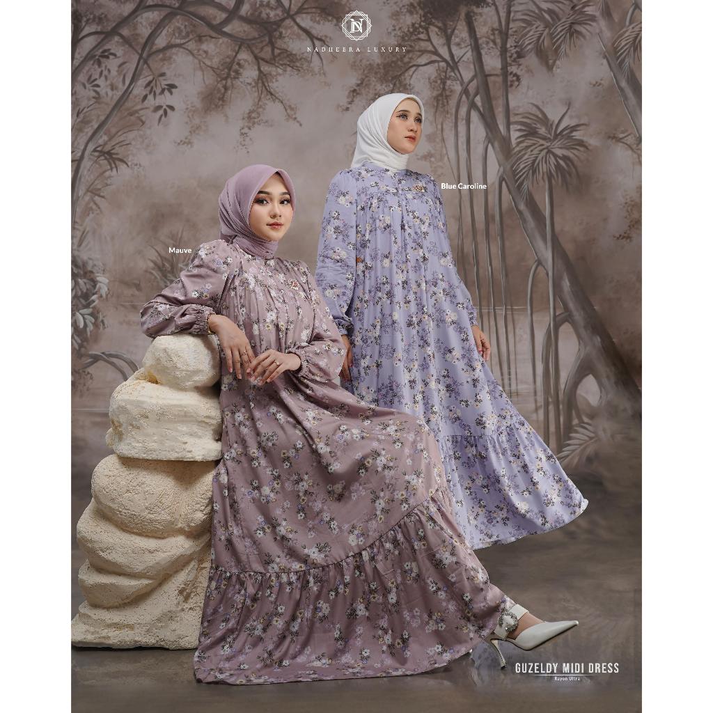 Jual GUZELDY MIDI DRESS by Nadheera Luxury Terbaru ️Gamis Midi ️ Gamis Motif ️Gamis Rayon ️ ...