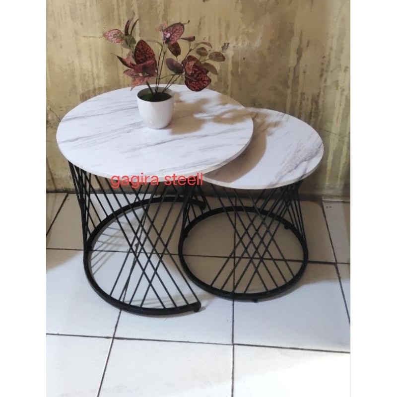 Jual meja set 2 in 1 ruang tamu minimalis terbaru D.35 -45 cm.meja set ...