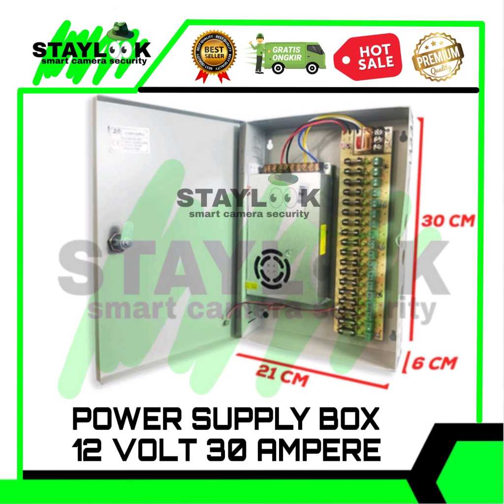 Jual PSU Power Supply CCTV Box 12V 30A - PSU BOX 30A | Shopee Indonesia