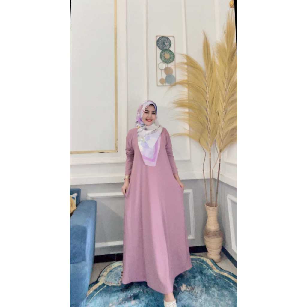 Jual gamis inara batwing knit premium by rizha collection | Shopee Indonesia