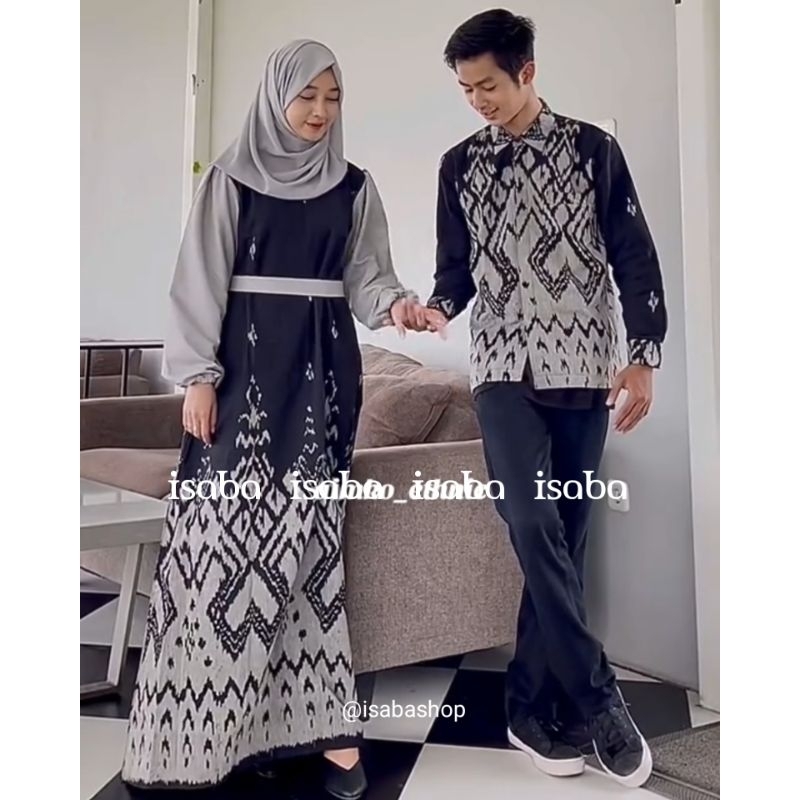 Jual GAMIS RAYA, COUPLE TENUN KONDANGAN, DRESS RANIA HITAM LOVE, COUPLE ...