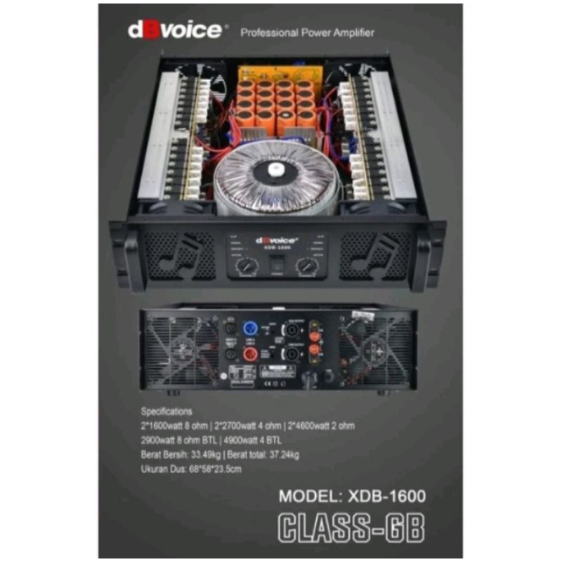 Jual Power Amplifier dBvoice XDB 1600 Original Garansi 1 Tahun Power ...