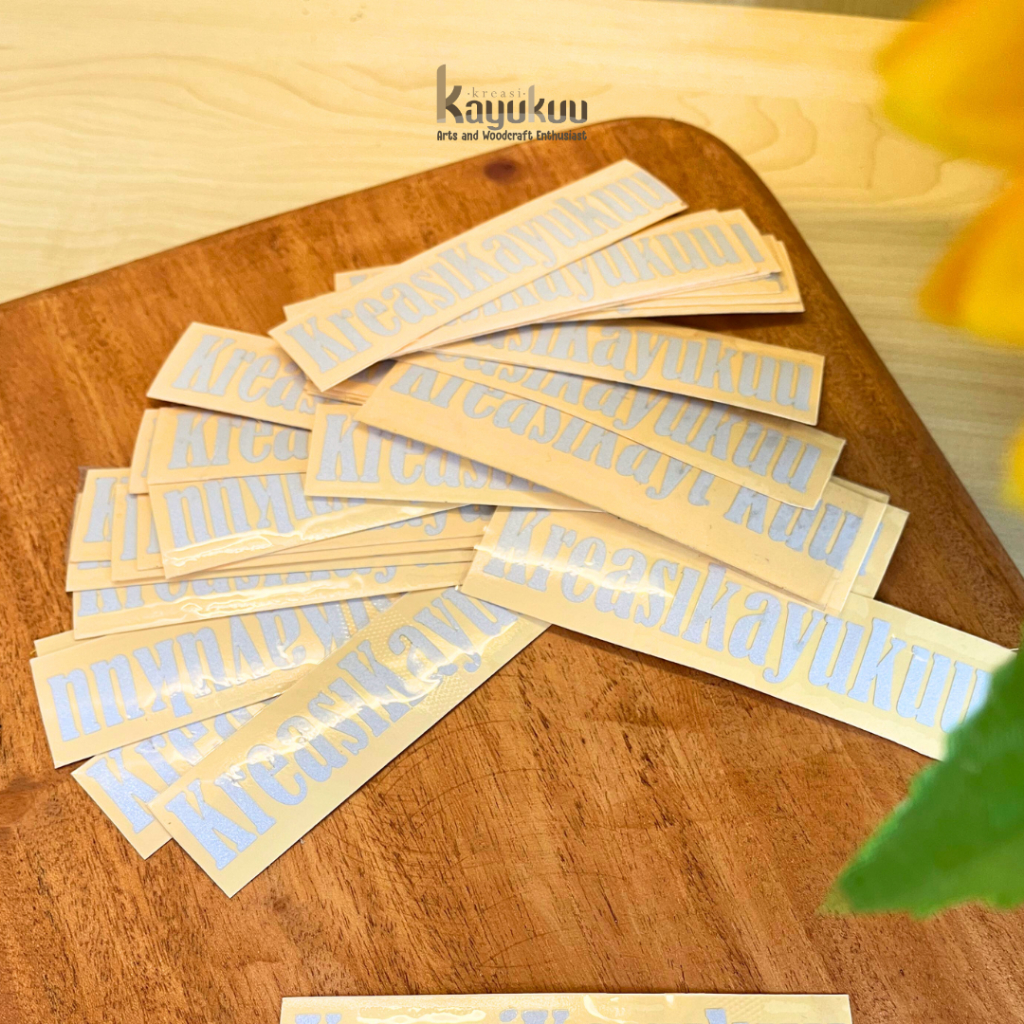 Jual Kreasikayukuu Cutting Stiker Putih Ukuran 10cm x 3cm Custom ...