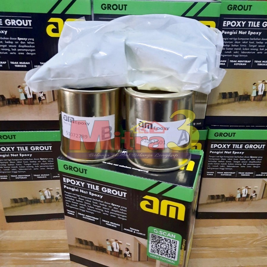 Jual PROMO] AM Epoxy Tile Grout 1KG / AM 55 Semen Nat Epoksi Keramik ...