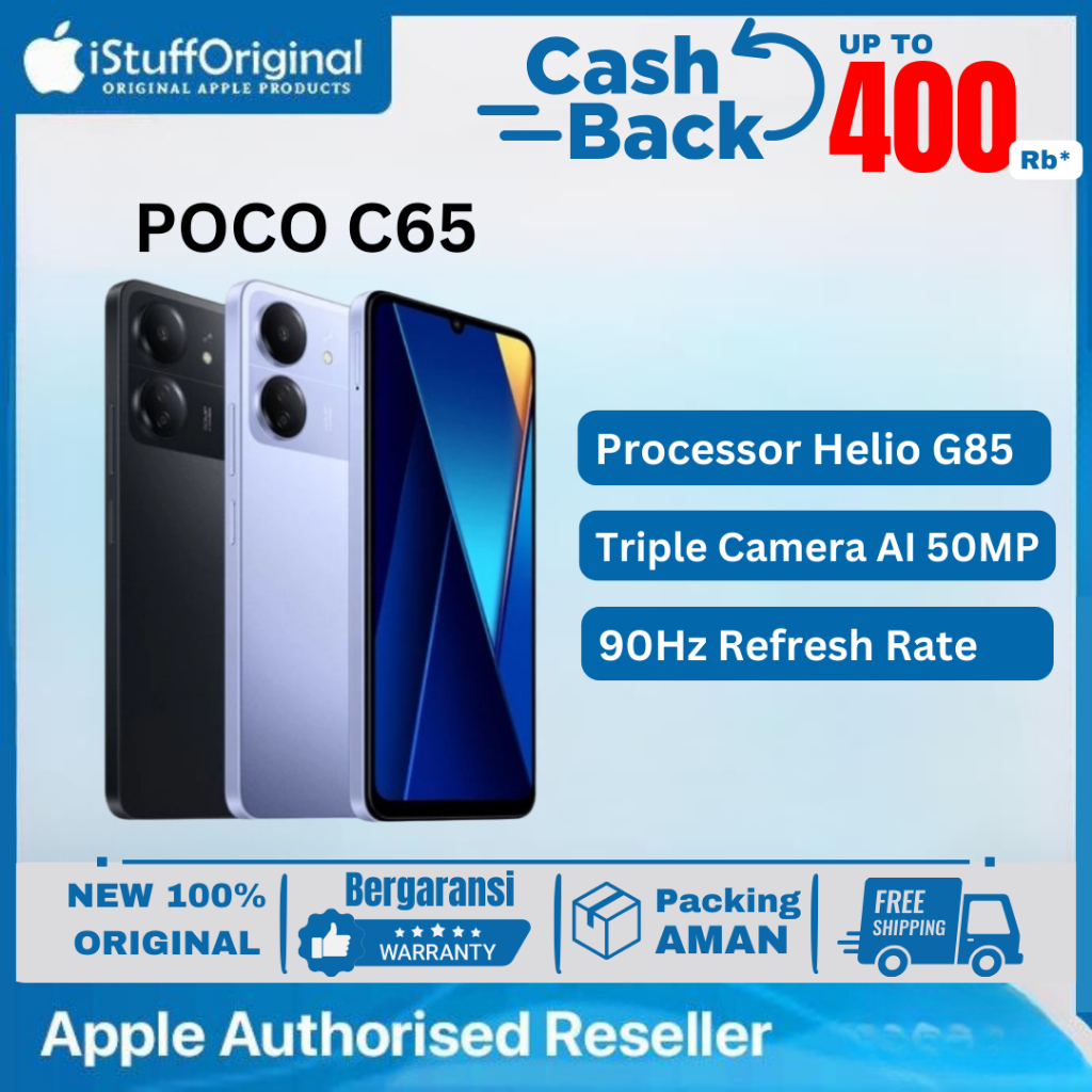 Jual Xiaomi Poco C65 6/128GB 8/256GB 50MP Triple Camera AI Resmi | Shopee Indonesia