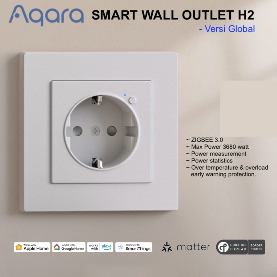 Jual Smart wall outlet Aqara H2 steker listrik dinding versi global ...