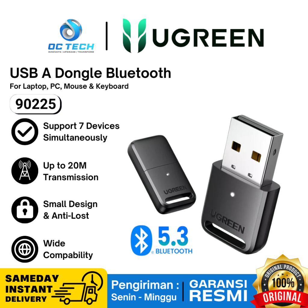 Jual UGREEN USB A Bluetooth 5.3 Adapter Transmitter Receiver Dongle PC Laptop Ugreen 90225 ...