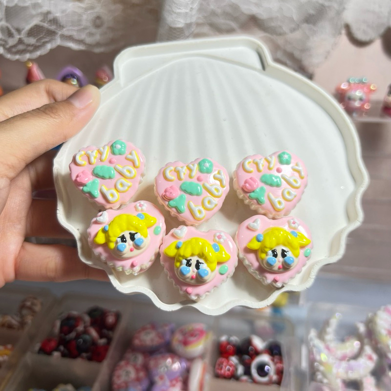 Jual Manik Luxury Lukis / Mote Hand Painted Beads Motif Love Cry Baby ...