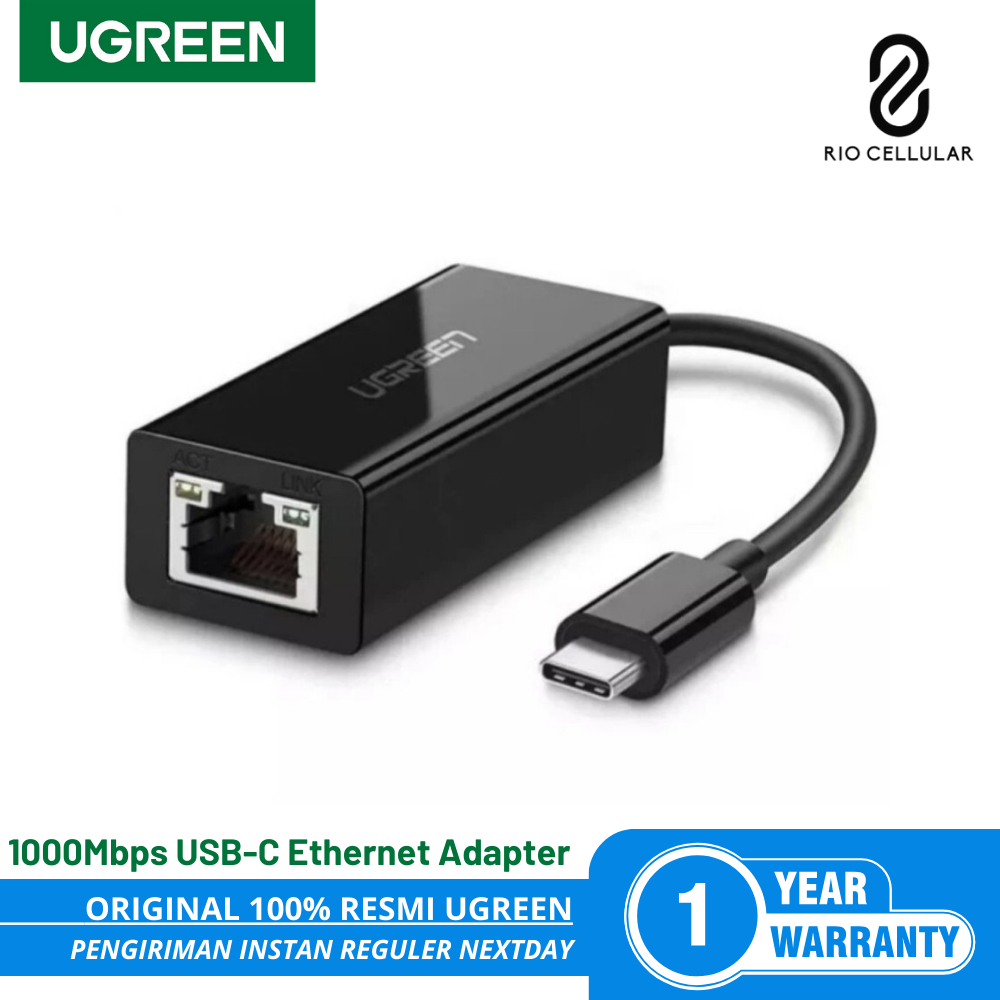 Jual UGREEN Type C to Lan Ethernet Adapter up to 1Gbps Gigabit Ethernet ...