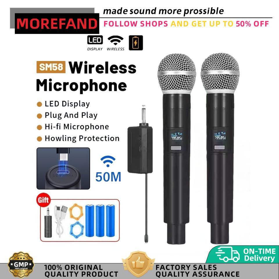 Jual Wireless Microphone UHF mikrofon nirkabel Dual Handheld Microphone ...