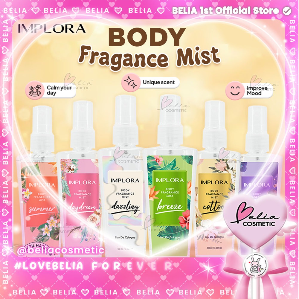 Jual BELIA IMPLORA Body Fragrance Mist | Body Mist | Parfum Wanita ...
