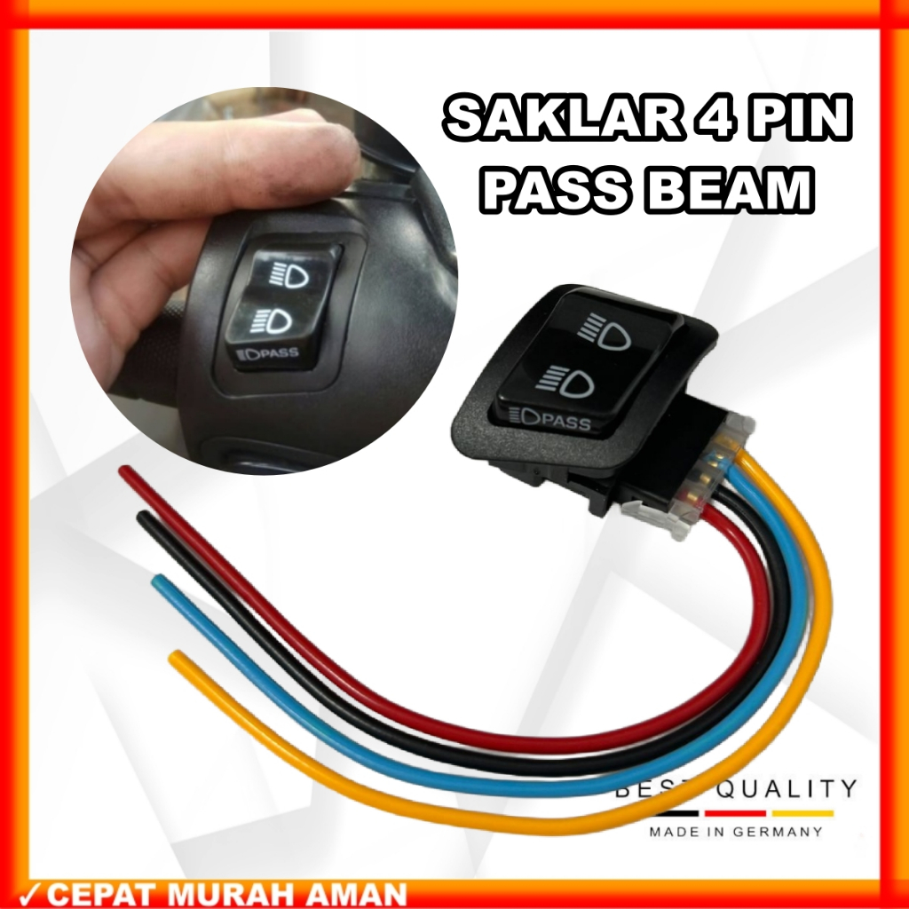 Jual SAKLAR PASS BEAM 4 PIN VIETNAM STYLE PNP PLUS SOCKET SAKLAR VARIO BEAT SCOOPY REVO DAN ...