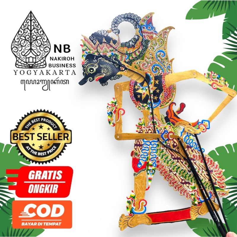 Jual GATOTKACA RAPEK Wayang Kulit sapi Asli Gatotkaca Rapek Emas ...
