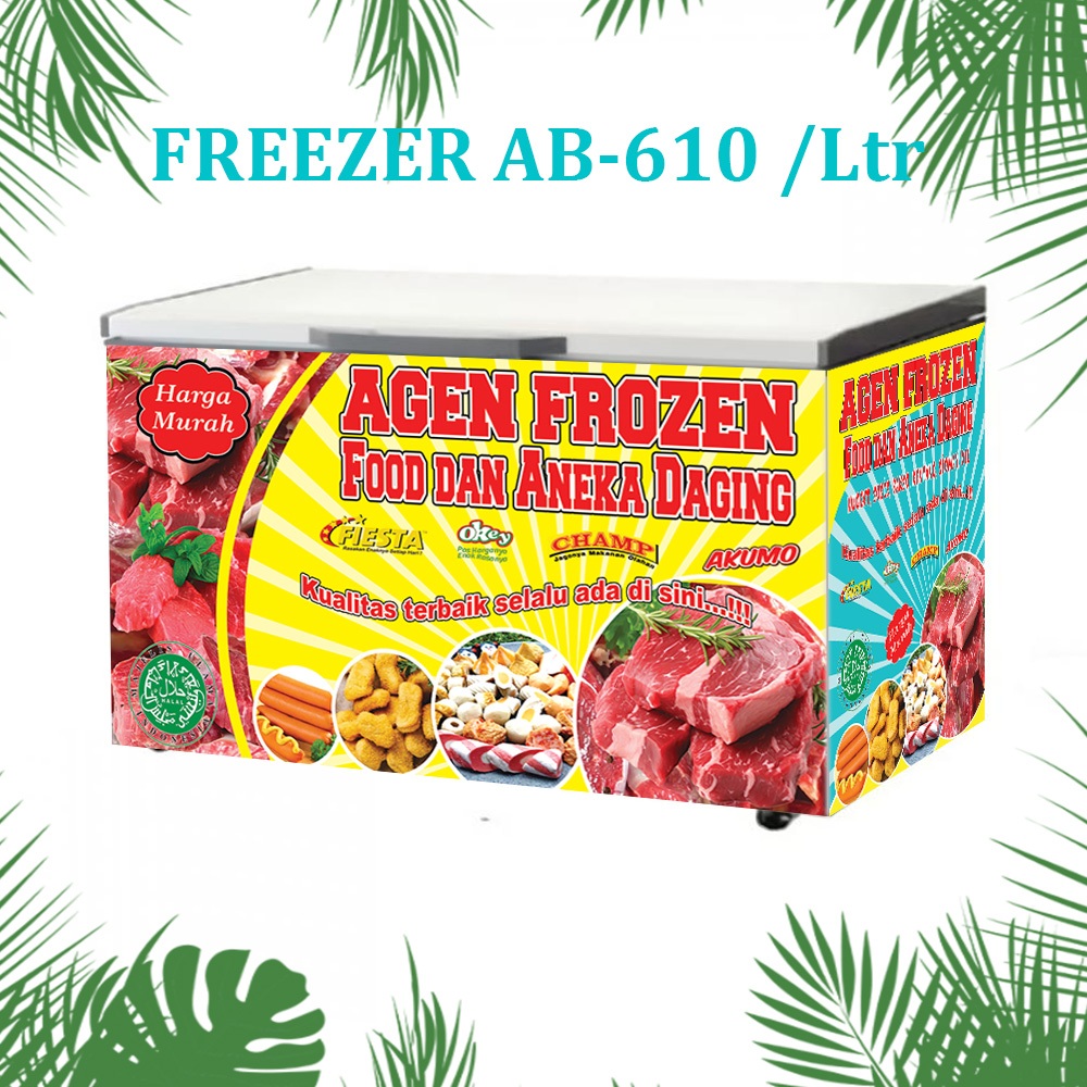 Jual Stiker freezer motif frozen food dan aneka daging 610 ltr | Shopee ...