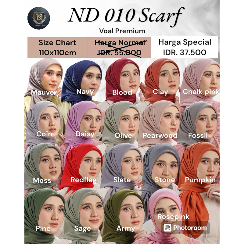Jual (Ready)(Bisa COD) ND 010 Scarf Polos Voal Premium // NADHEERA LUXURY | Shopee Indonesia