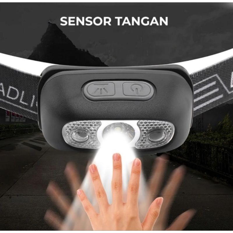Jual Senter Kepala Mini Super Terang Dengan Indikator Sensor Gerak ...