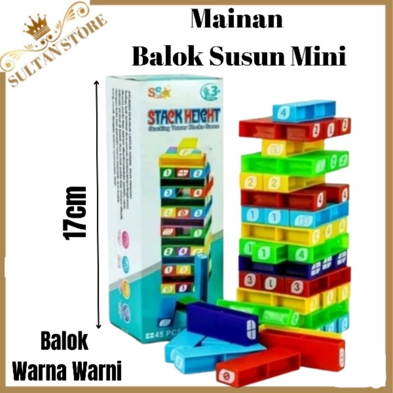 Jual MAINAN ANAK STACK HEIGHT STACKING TOWER BLOCKS GAME STACKO MINI ...
