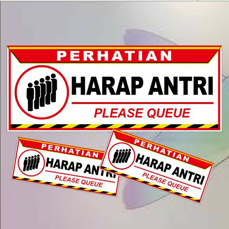Jual Stiker harap antri dan bisa custom | Shopee Indonesia