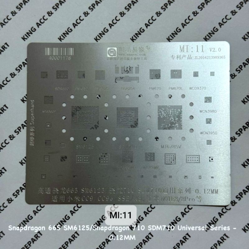 Jual CETAKAN IC AMAOE MI:11 QUALCOMM SNAPDRAGON 665 SM6125/SNAPDRAGON ...