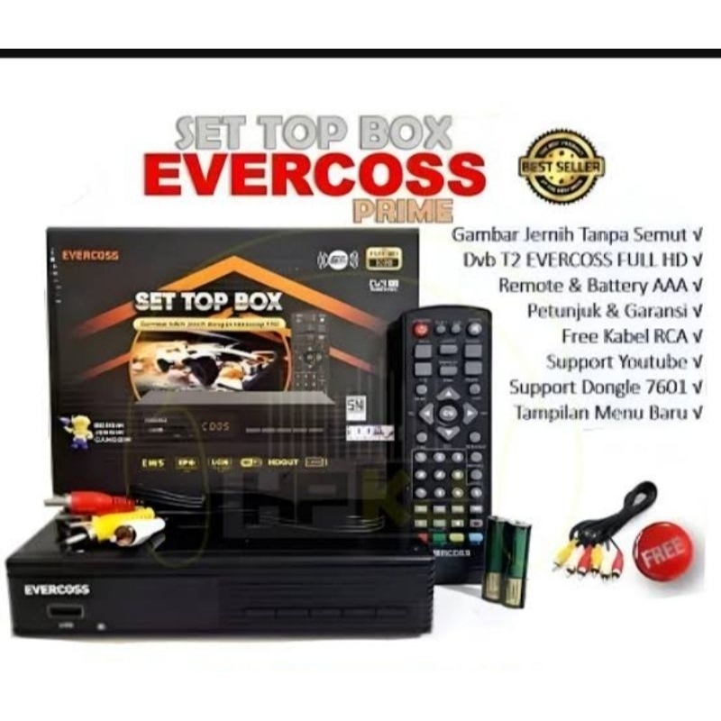 Jual NEW Evercross SET TOP BOX/STB DIGITAL RECEIVER DVB T2 INPUT USB ...