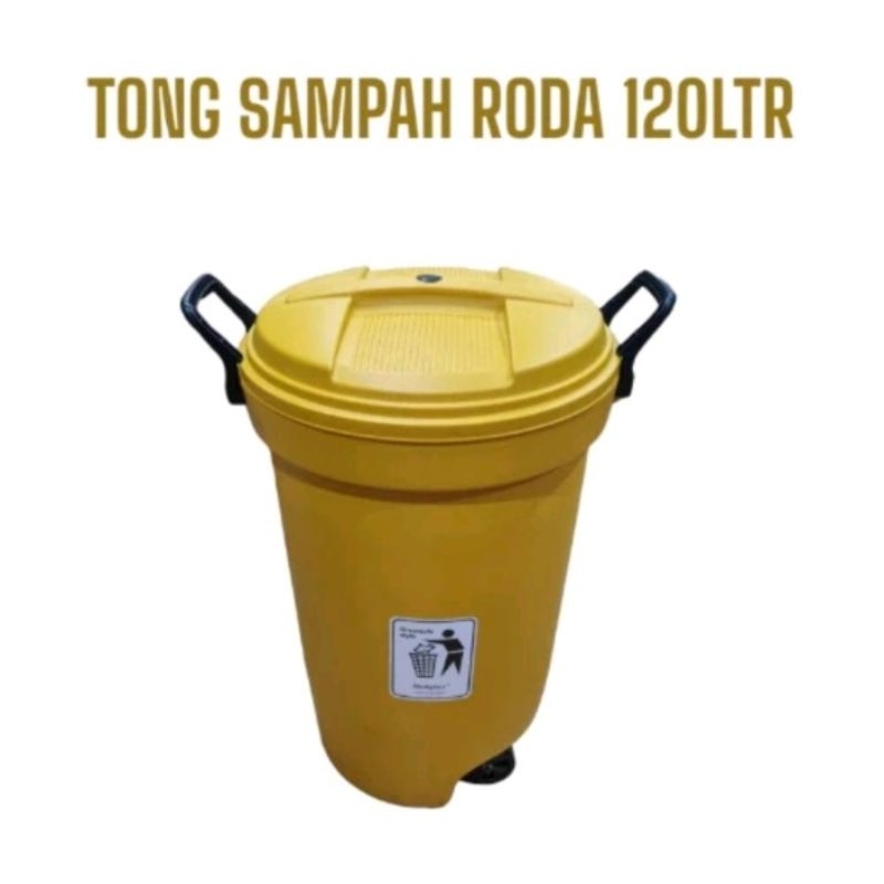 Jual Tempat Sampah / Tong Sampah Plastik / Tong Sampah Roda 120 Liter | Shopee Indonesia