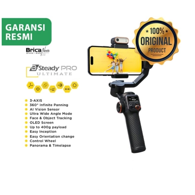 Jual Brica B-Steady Pro Ultimate 3-Axis Gimbal Stabilizer Smartphone HP ...