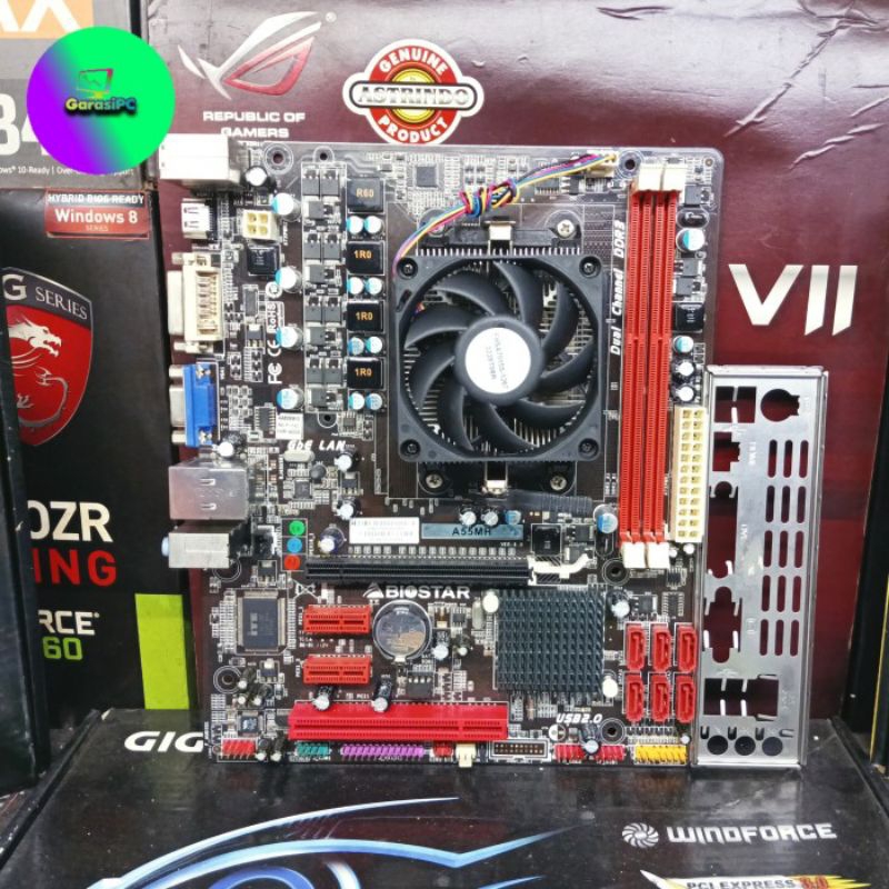 Jual PAKET Motherboard AMD FM1 Biostar A55MH Processor APU A6-3500 Integrated Graphics HD 6530D ...