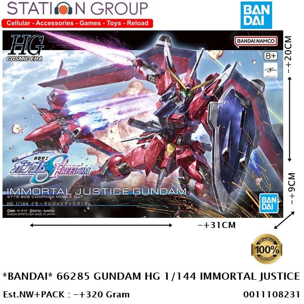 Jual BANDAI 66285 GUNDAM HG 1-144 IMMORTAL JUSTICE - GUNPLA MODEL KIT ...