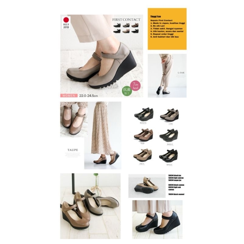 Jual Sepatu wedges first contact model tinggi premium quality original ...