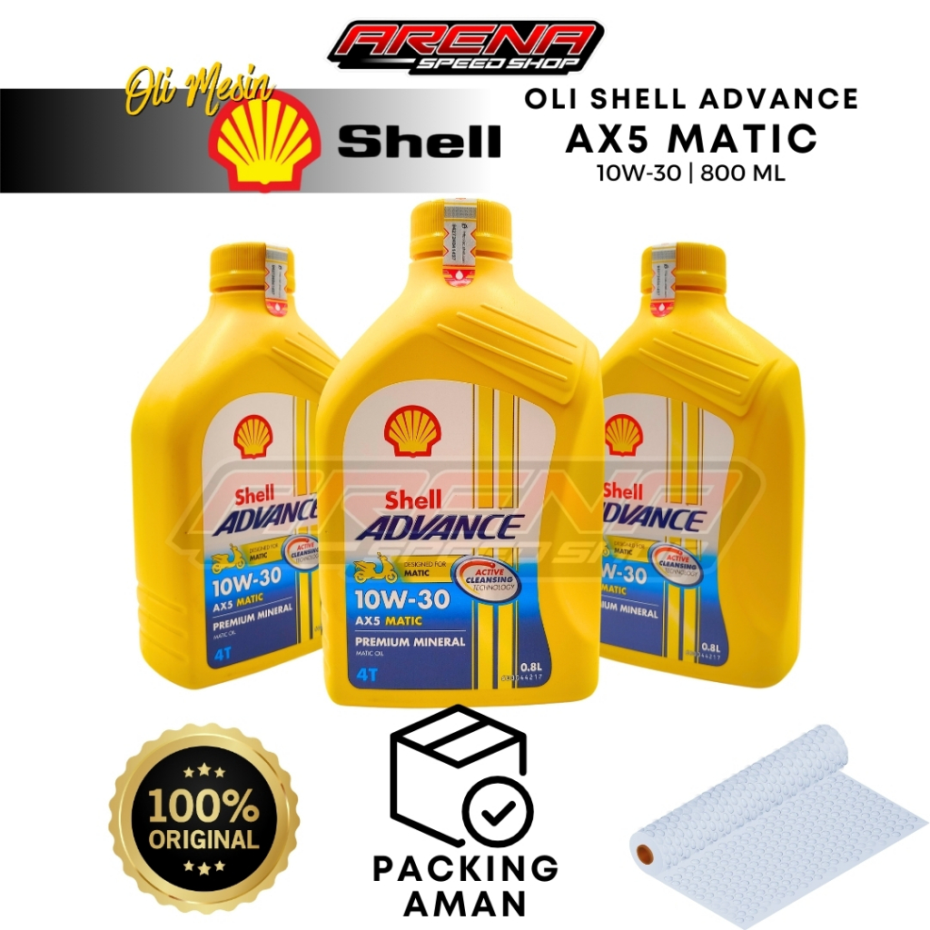 Jual SHELL Advance AX5 MATIC 10W-30 4T 800ml Oli Mesin Motor Skuter ...