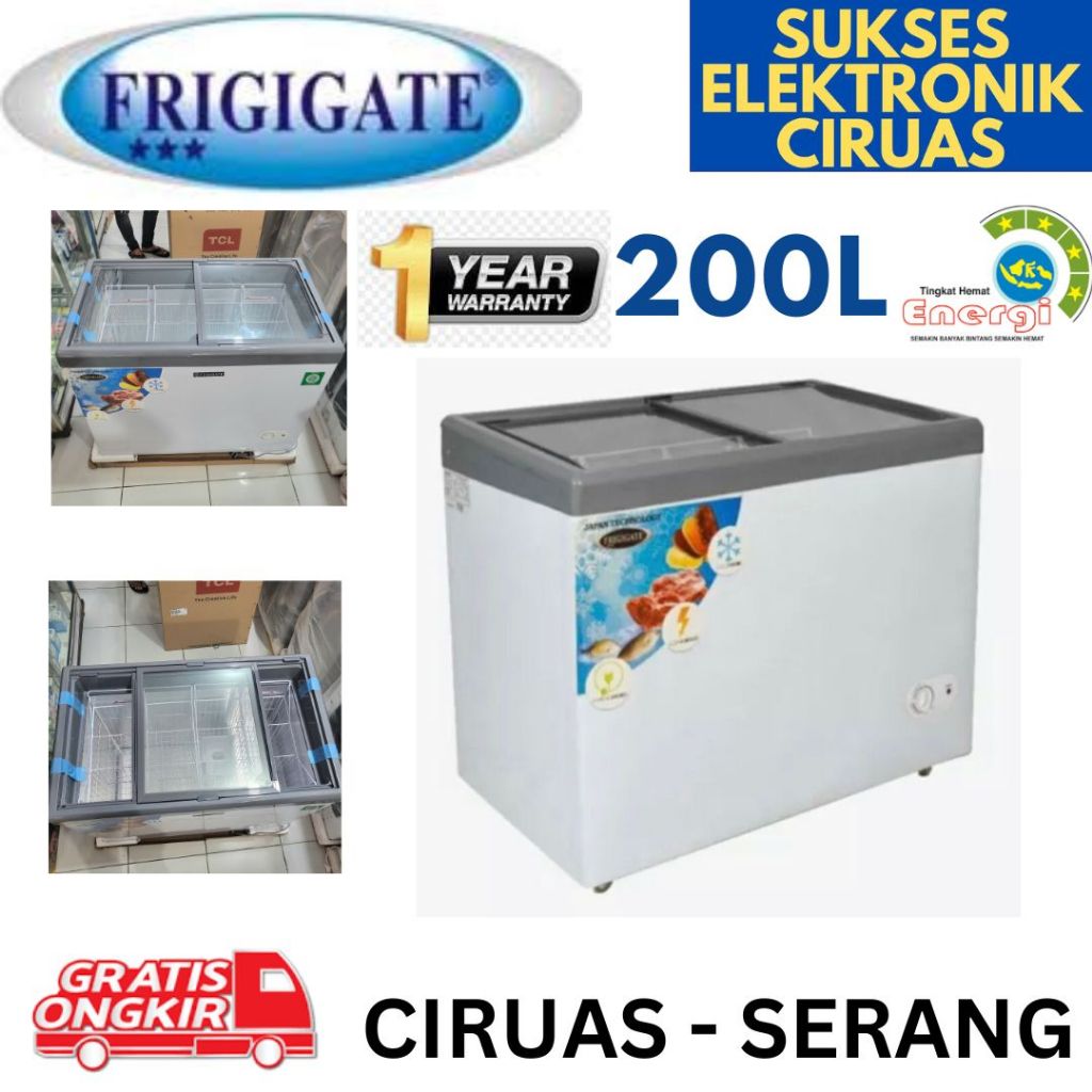 Jual CHEST FREEZER SLIDING FRIGIGATE 200 LITER F-210SDF-LV / FREEZER ...