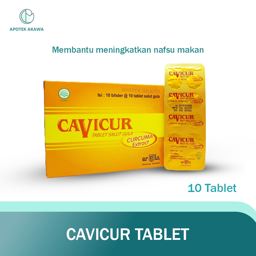 Jual CAVICUR TABLET @10 TABLET / VITAMIN NAFSU MAKAN / APOTEK AKAWA ...